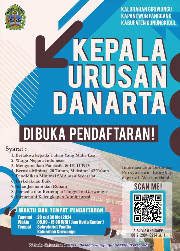 GIRIWUNGU BUKA LOWONGAN PENDAFTARAN KAUR DANARTA